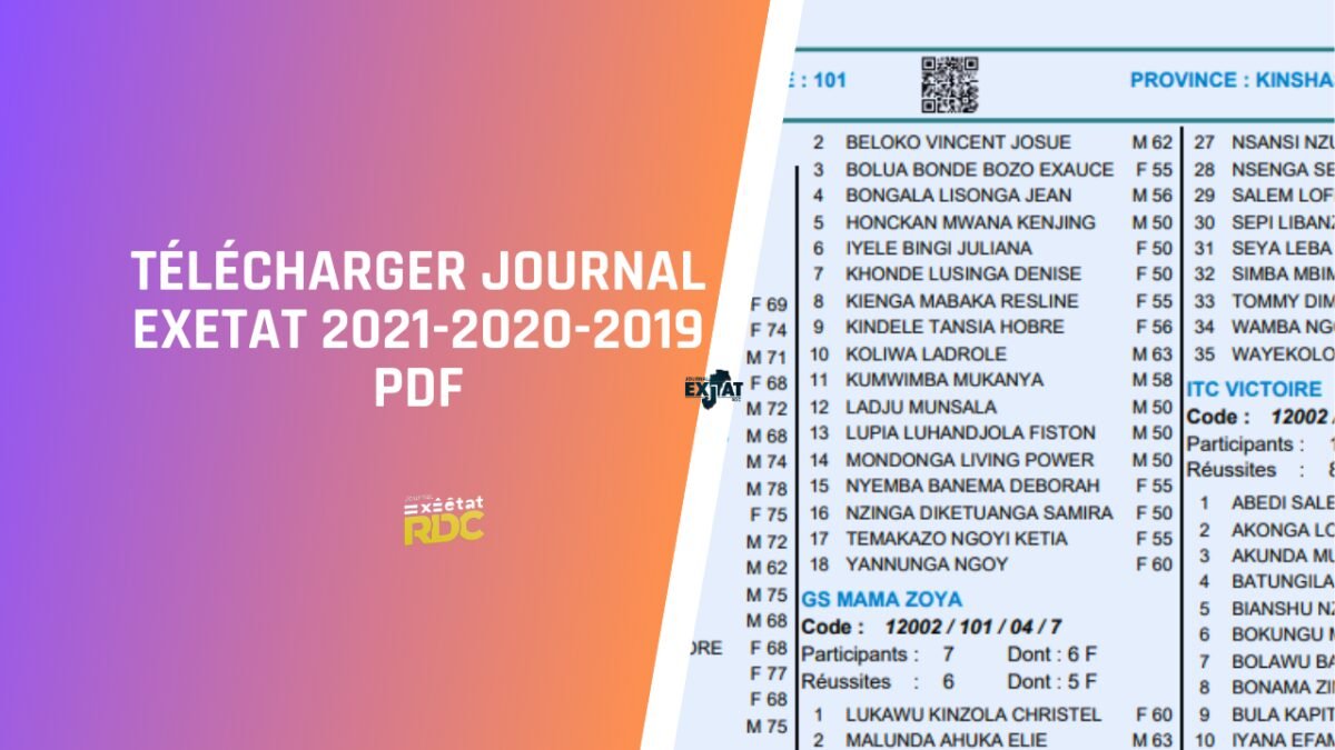 Télécharger Journal Exetat 2021-2020-2019 PDF